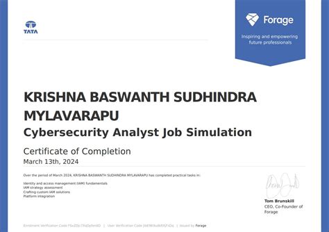 Mkb Sudhindra On Linkedin I Just Completed Tata Groups Cybersecurity Analyst On Forage