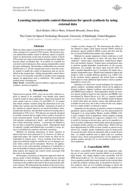 Pdf Learning Interpretable Control Dimensions For Speech Synthesis By Using External Data