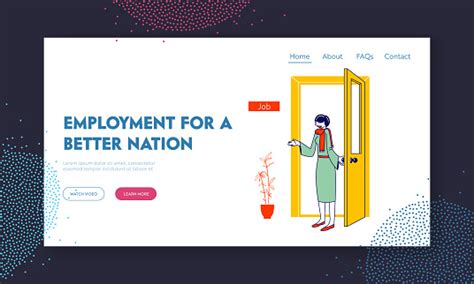 구직 웹사이트 방문 페이지 채용 관리자는 비즈니스 회의 또는 작업 인터뷰 협상 웹 페이지 배너에 대 한 사무실에 입력 하는