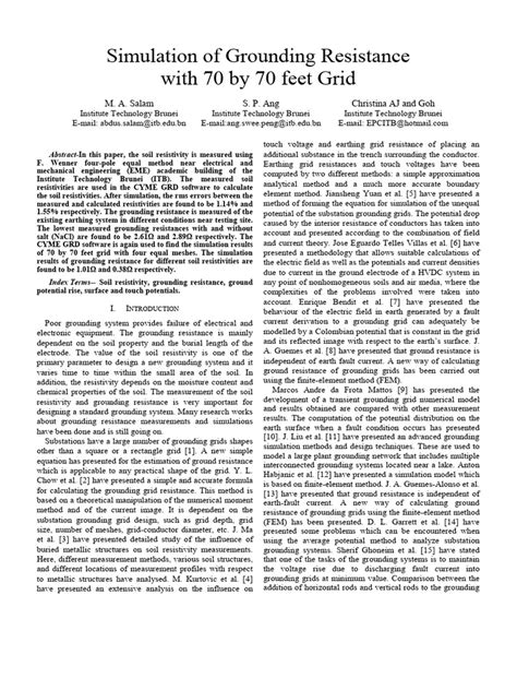 Simulationofgroundingresistancewith70by70feetgrid Pdf Finite Element Method