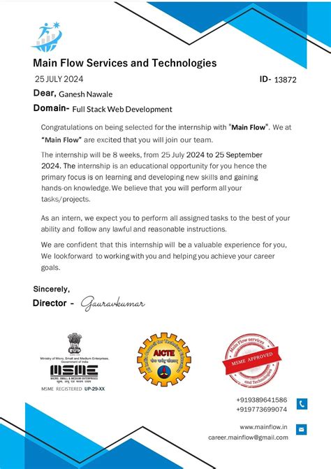 Mainflow Internship Ganesh Nawale