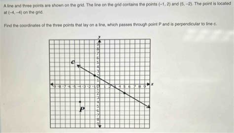 Solved A Line And Three Points Are Shown On The Grid The Line On The Grid Contains The Points