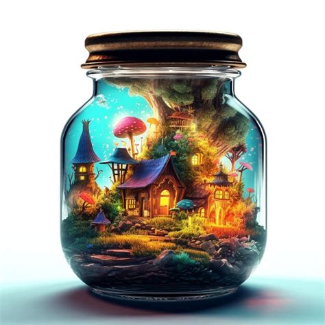 Premium Ai Image Fantasy World In A Jar