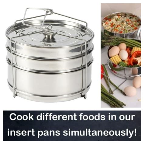 Stackable Steamer Insert Pan For Instant Pot 3 Tier Stainless Steel