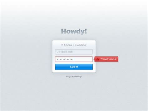 Free Psd Error In Login Form With Password