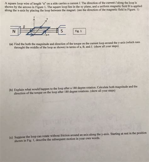 Solved A Square Loop Wire Of Length A On A Side Carries A