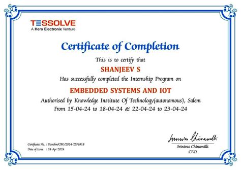 shanjeev s on linkedin embeddedsystems iot internship