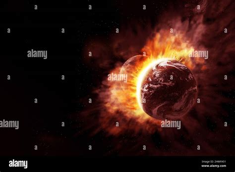 Collision Of Planets In Space Elements Of This Image Furnished By Nasa High Quality Photo