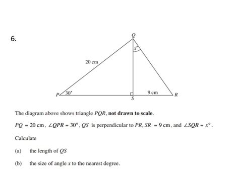 Solved The Diagram Above Shows Triangle PQR Not Drawn To Chegg Com