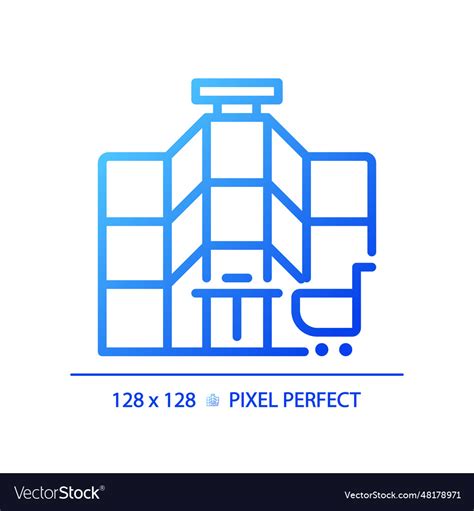 2d Blue Gradient Thin Line Shopping Mall Icon Vector Image