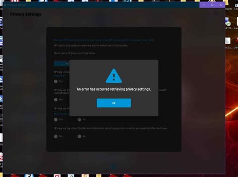 Hp Privacy Settings Error After Startup Hp Support Community 9228769