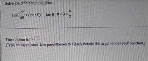 Solved Solve The Differential Equation