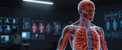 3d Medical Illustration Of Human Anatomy In A High Tech Lab Stock Image Image Of Driven