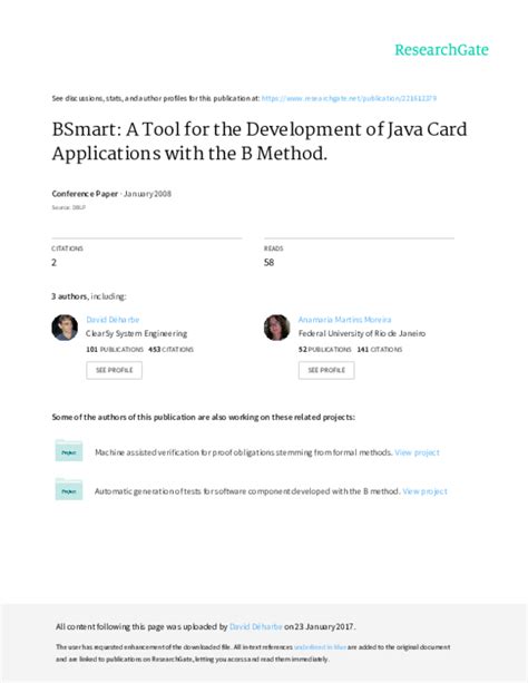 Pdf Bsmart A Tool For The Development Of Java Card Applications With