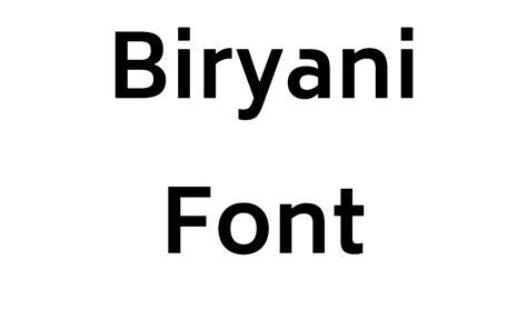 Biryani Font Dafontstyle