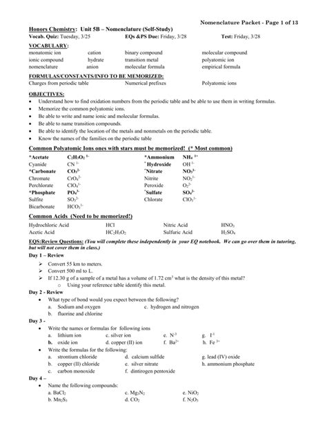 Polyatomic Ions Practice Worksheet VectorSchulz