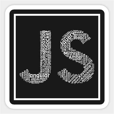 Js Logo Wordcloud Tee Js Logo Sticker Teepublic