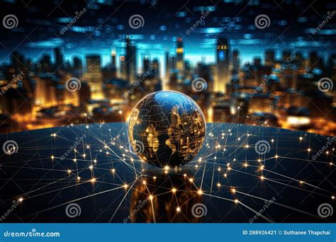 Digital Connectivity Network Lines Tech World Generative Ai Stock