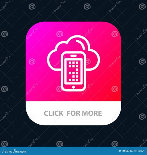 Cloud Computing Mobile Cell Mobile App Button Android And Ios Line