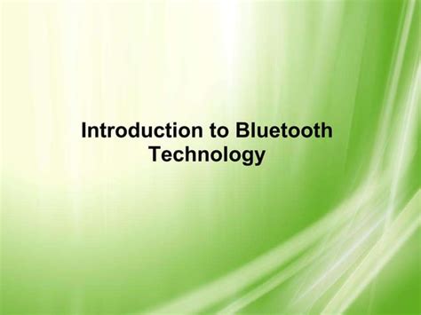 Bluetooth Technology Presentation PPT