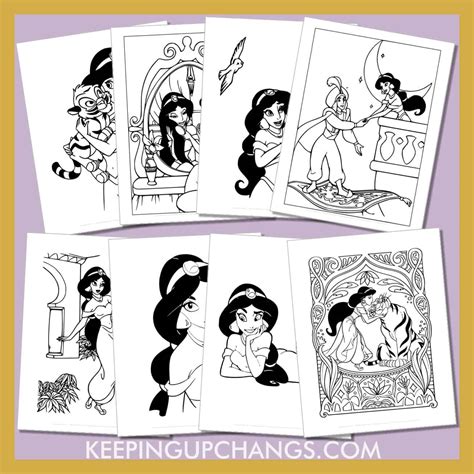 Aladdin And Jasmine Disney Coloring Pages