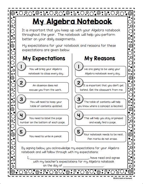 Math In Demand Algebra Interactive Notebook Starter