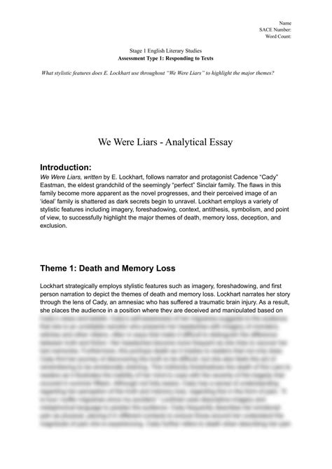 Stylistic Features Used In The Novel We Were Liars To Highlight The
