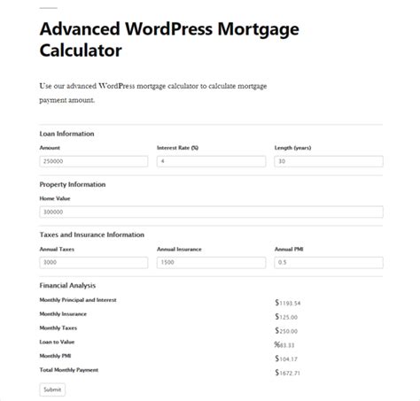 How To Add A Mortgage Calculator In Wordpress Step By Step