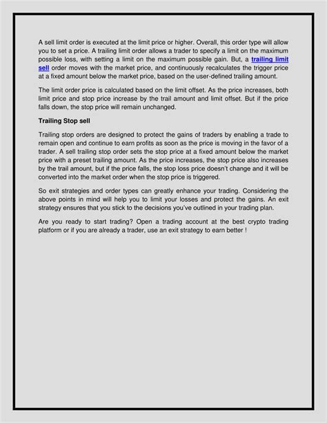 Ppt Strategy With Trailing Stop Sell And Trailing Limit Sell Orders Powerpoint Presentation