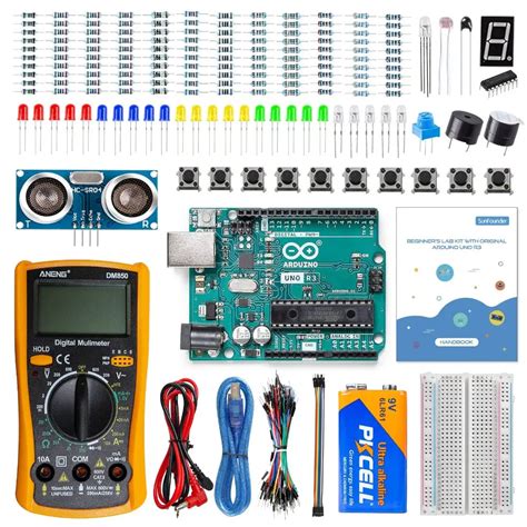 Sunfounder Beginners Lab Starter Kit W Original Arduino Uno R3 Rev3 Board Robotshop