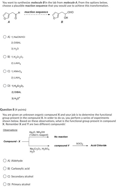 solved you want to synthesize molecule b in the lab from