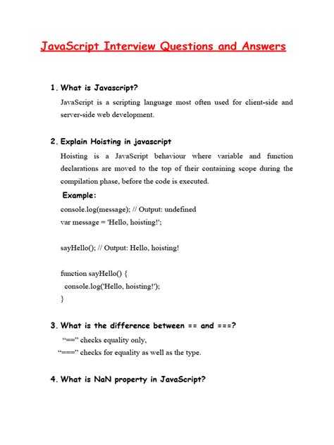 Javascript Interview Questions And Answers Pdf Java Script Document Object Model