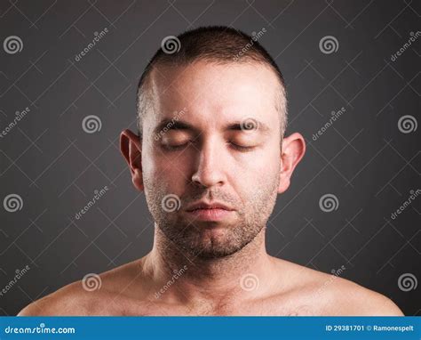 Eyes Man Closed On Dark Background Stock Image Image Of Caucasian Adult 29381701