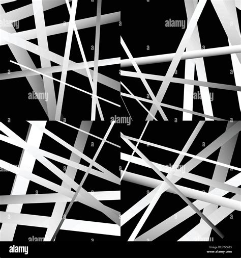 Set Of Abstract Intersecting Lines Pattern Monochrome Vector Graphic Stock Vector Image And Art