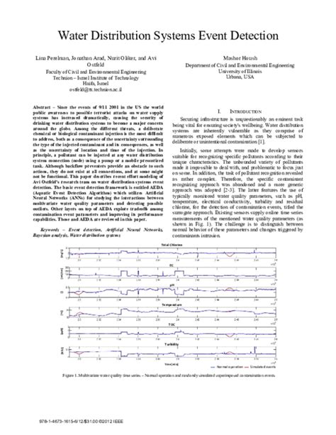 Pdf Water Distribution Systems Event Detection