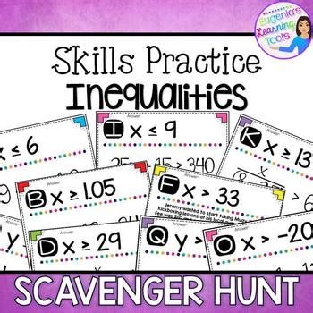 Skills Practice Solving Inequalities By Eugenia S Learning Tools