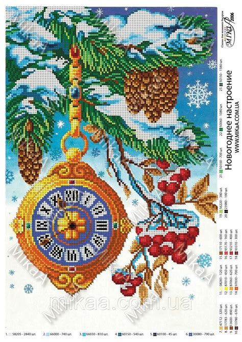 Схема для частичной вышивки бисером Новогоднее настроение А3 продажа цена в Мариуполе