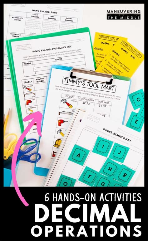 Decimal Operations Activity Bundle 6th Grade Decimal Operations