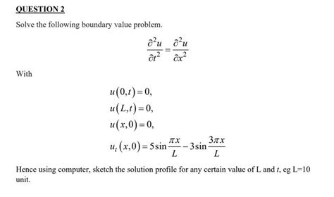 Solved Solve The Following Boundary Value Problem
