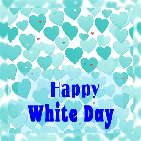 Premium Psd Happy White Day Greetings Blue Hearts White Background