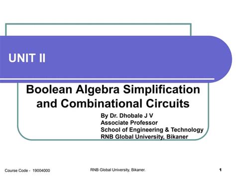 Boolean Algebra Simplification And Combination Circuits Ppsx