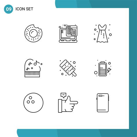 9 User Interface Outline Pack Of Modern Signs And Symbols Of Charge Sweet Frock Marshmallow