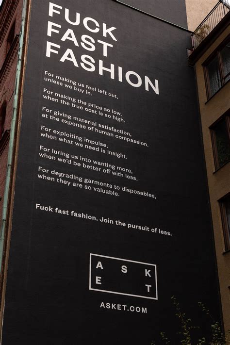 Fuck Fast Fashion Stockholm Wall Asket