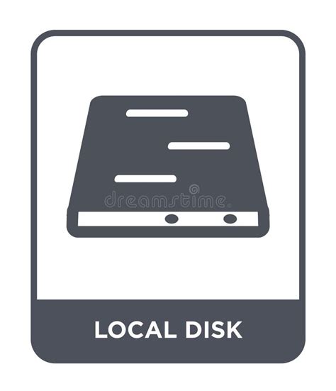 Local Disk Icon In Trendy Design Style Local Disk Icon Isolated On White Background Stock