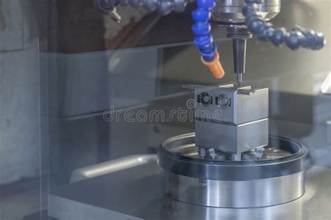 CNC Machining And Tool Milling Cutting Raw Material Stock Image Image Of Technology Steel