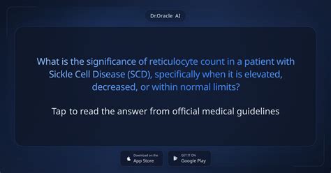 What Is The Significance Of Reticulocyte Count In A Patient With Sickle Cell Disease Scd