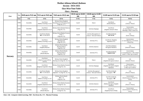 Class Wise Time Table 06 04 2024 2 Pdf