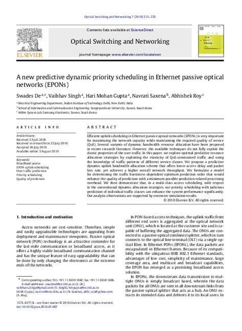 pdf a new predictive dynamic priority scheduling in ethernet passive