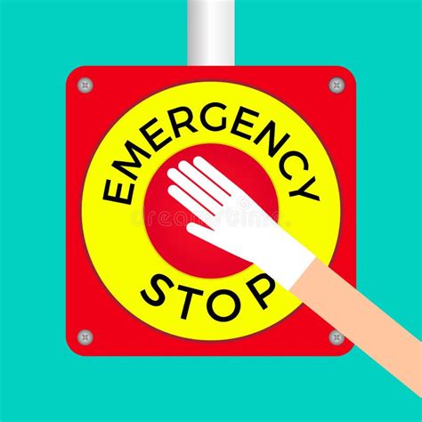 Emergency Stop Push Button Vector Illustration Stock Vector Illustration Of Action Click