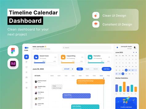 Timeline Calendar Task Dashboard Ux And Ui Kits Websites Ft App And Ui Envato
